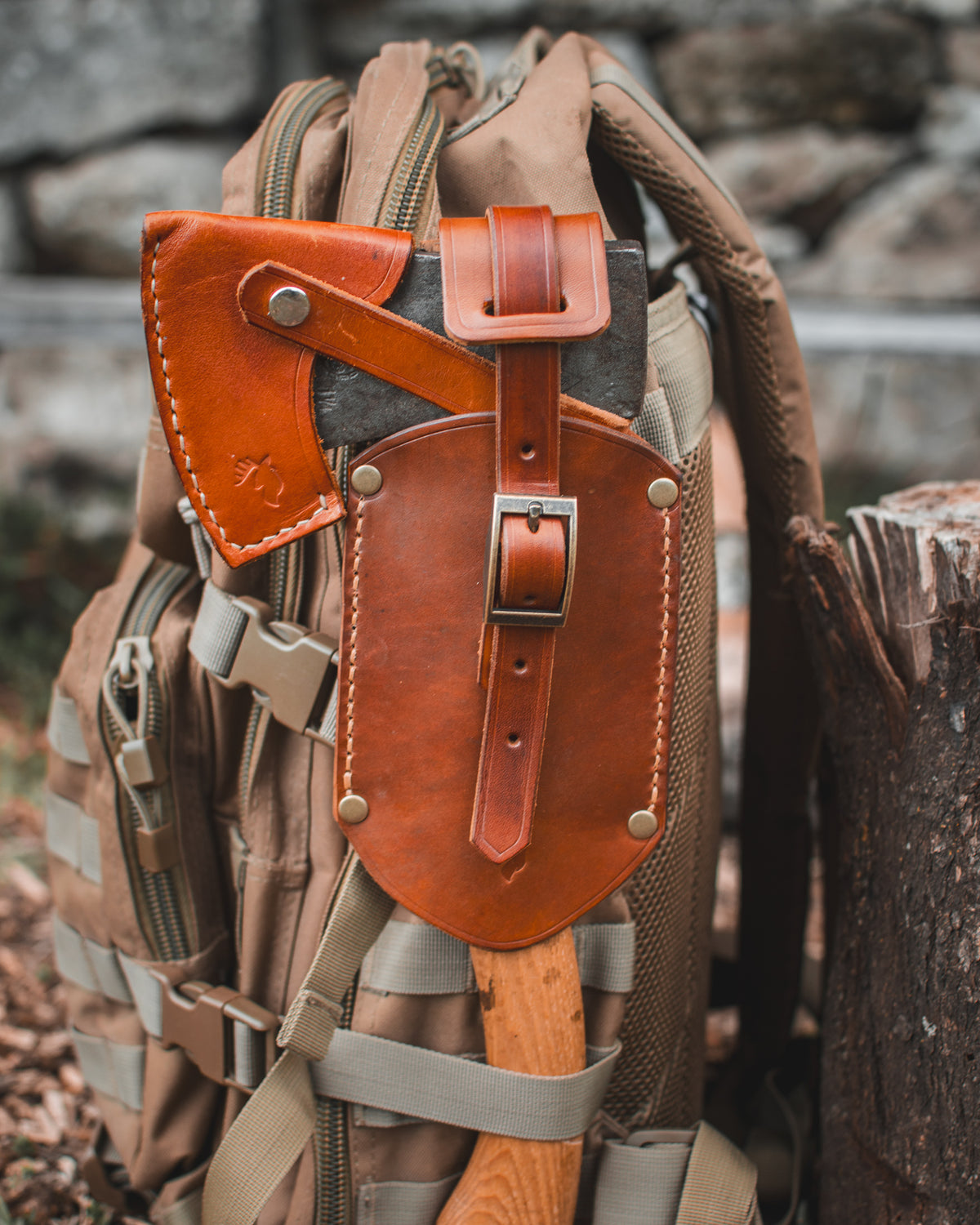 Bushcraft Backpack Leather Axe MOLLE Holster by The Wild Buck Outdoors ...