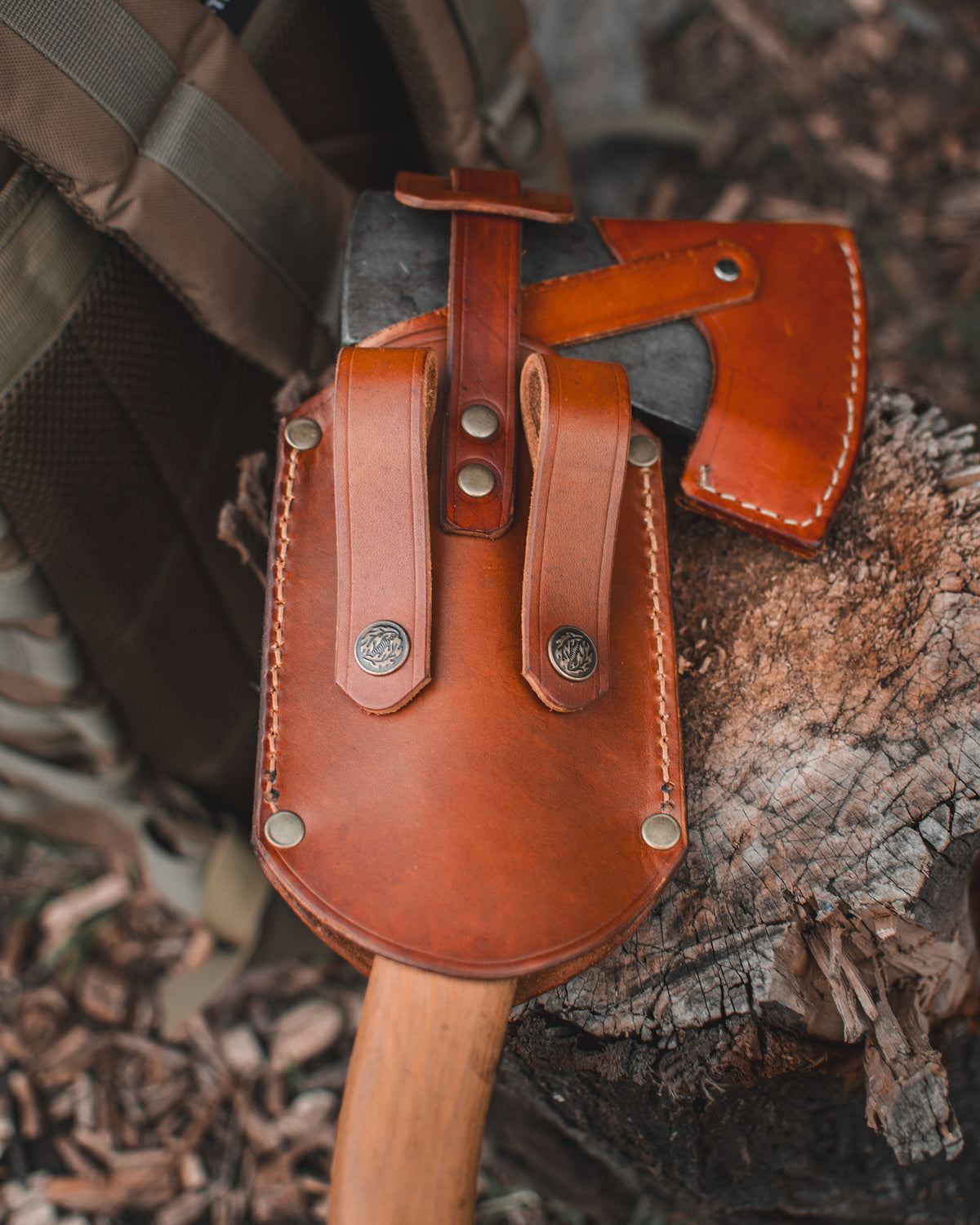 Bushcraft Backpack Leather Axe MOLLE Holster by The Wild Buck Outdoors ...